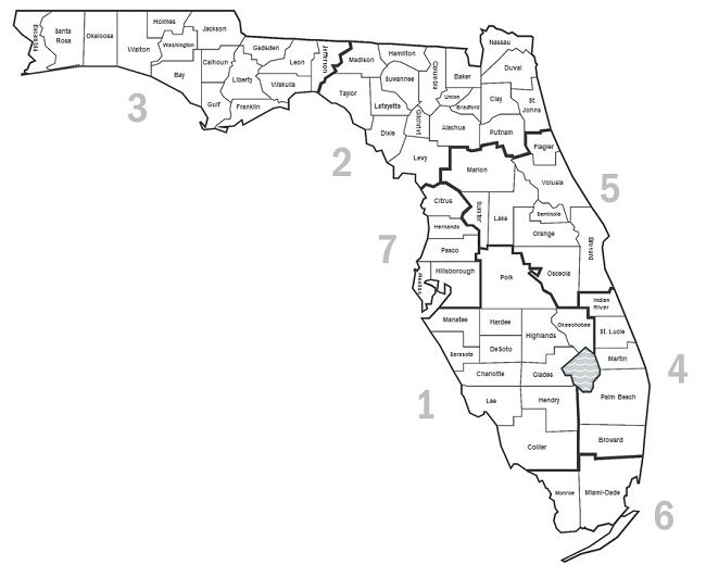 Florida Dot District Map